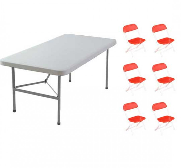 4 Ft. Long Kids’ Table and 6 Chairs – Fun 'n Fit Inflatables