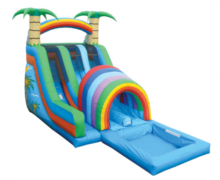 Double Funnel Tunnel w/ Pool – Fun 'n Fit Inflatables